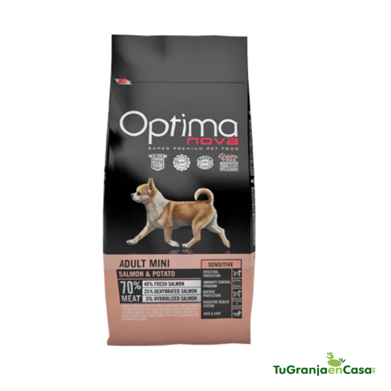 Optima Nova adult mini sensitive de salmon